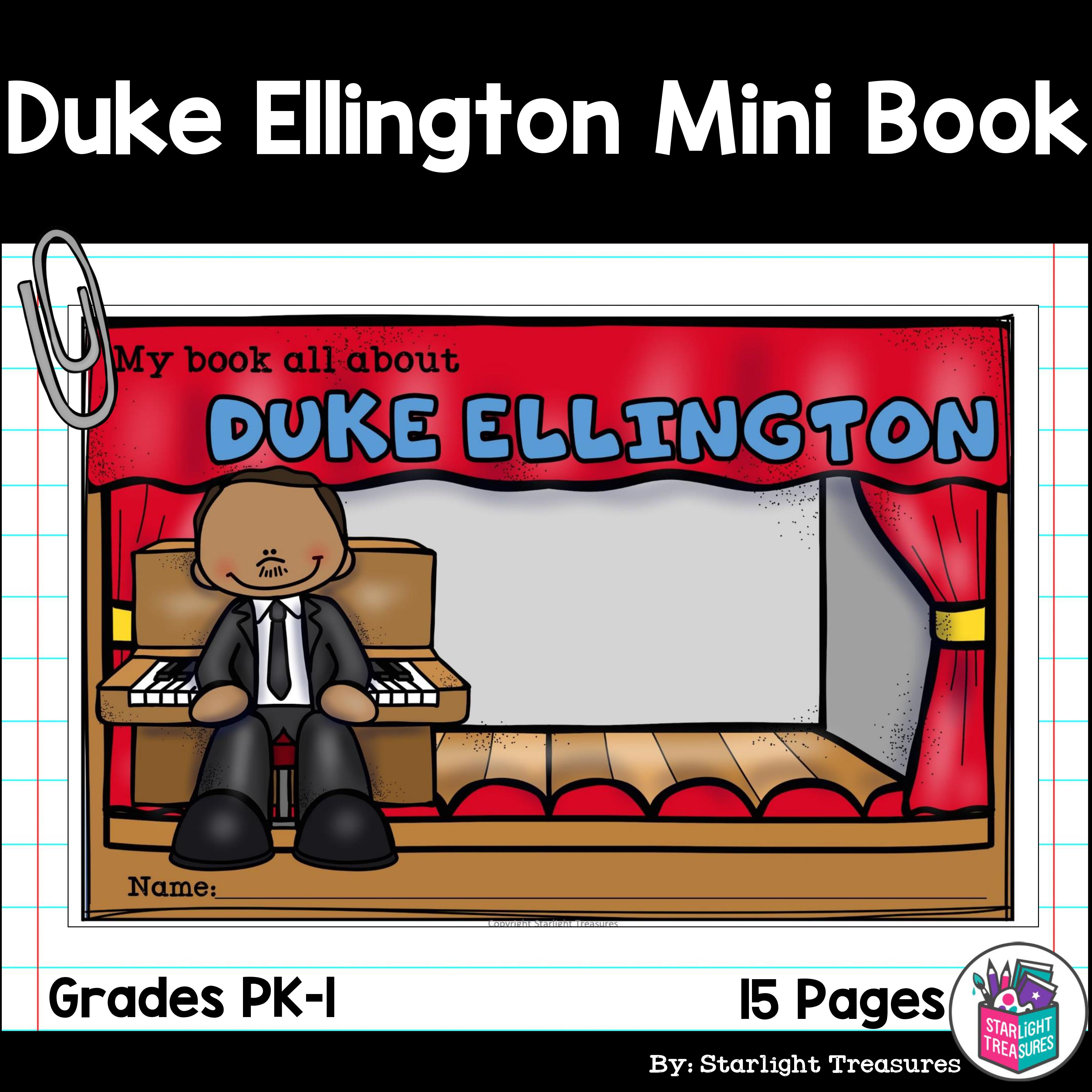 Duke Ellington Mini Book for Early Readers- Black History Month - Classful