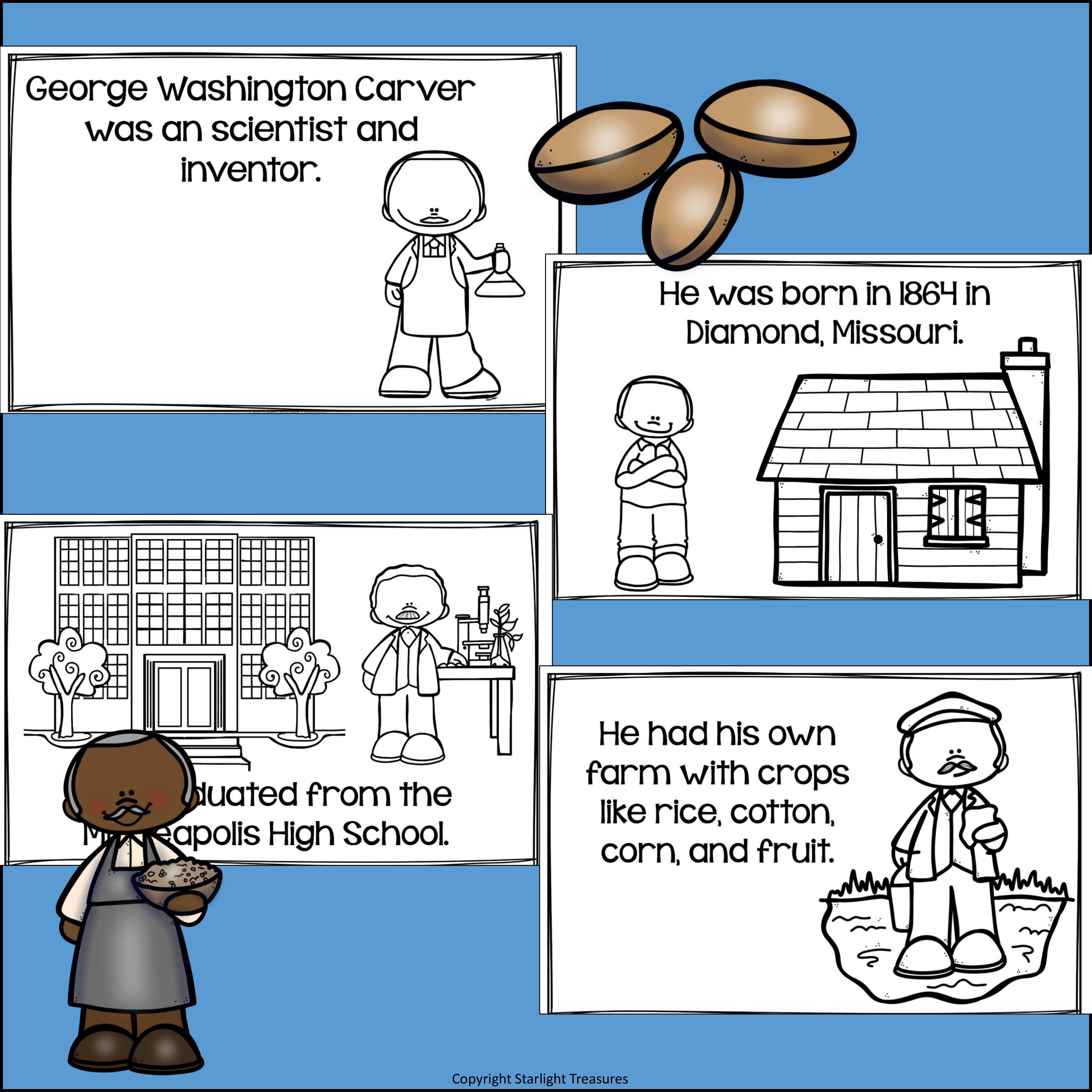 George Washington Carver Mini Book for Early Readers- Black History ...