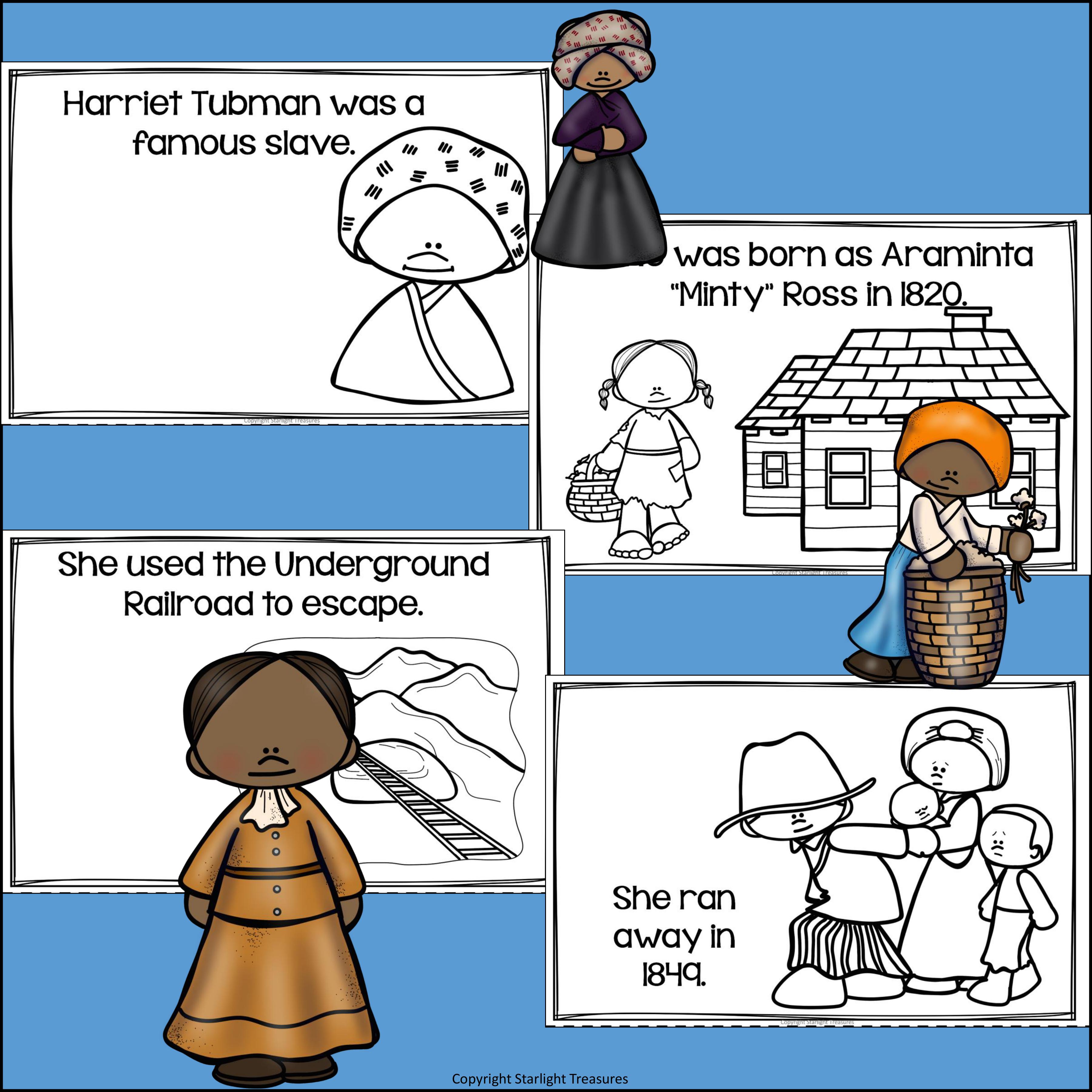 Harriet Tubman Mini Book for Early Readers- Black History Month - Classful