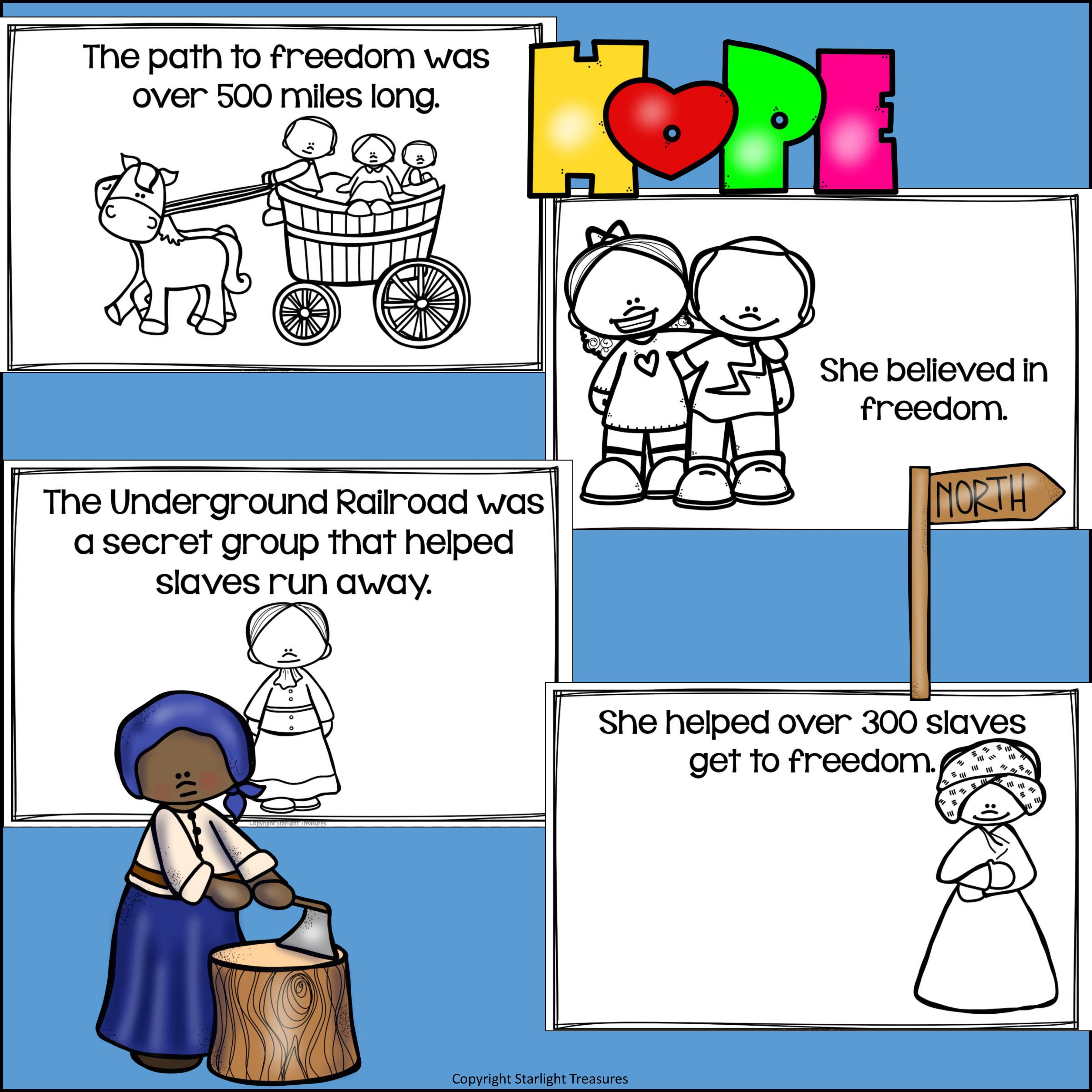 Harriet Tubman Mini Book for Early Readers- Black History Month - Classful