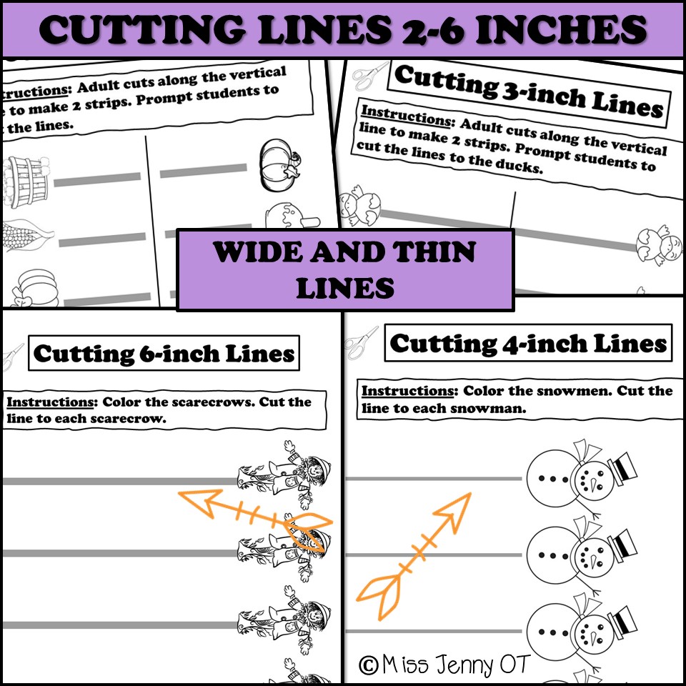 Full Year Fine Motor Cutting Practice Worksheets for Scissors Skills ...