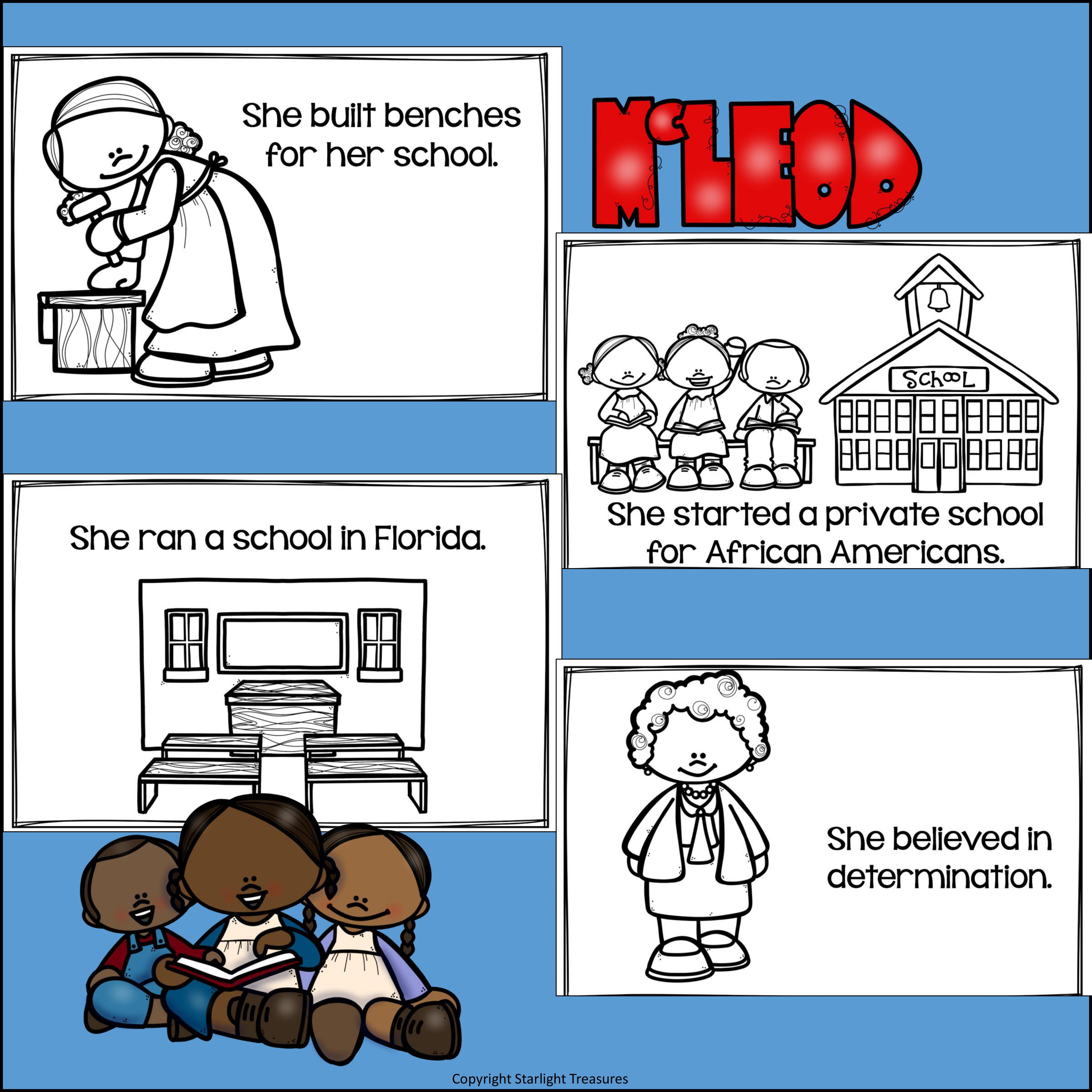 Mary McLeod Bethune Mini Book for Early Readers- Black History Month ...