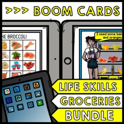 Life Skills - BOOM CARDS - Grocery Shopping - Special Education Reading ...