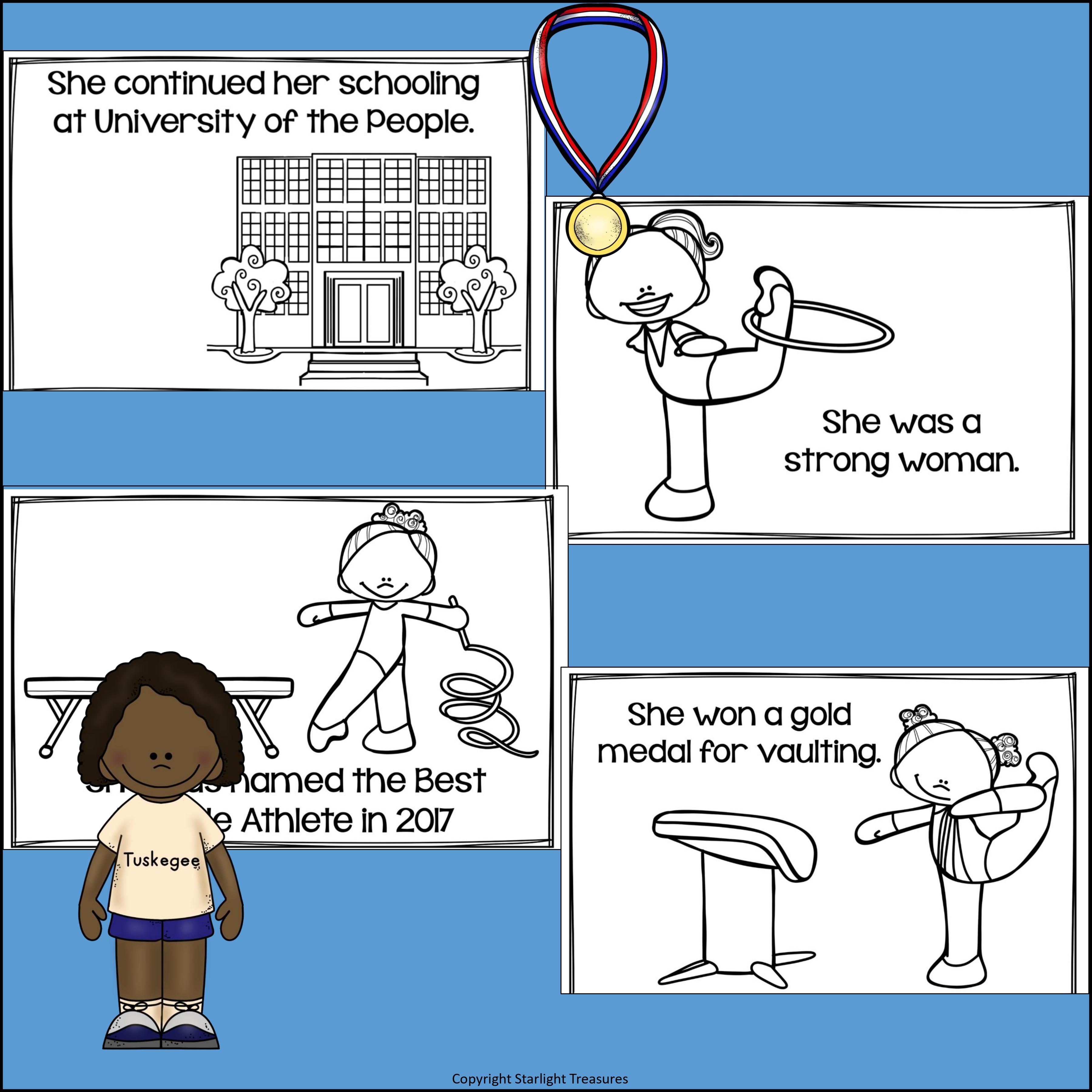 Simone Biles Mini Book for Early Readers- Black History Month - Classful