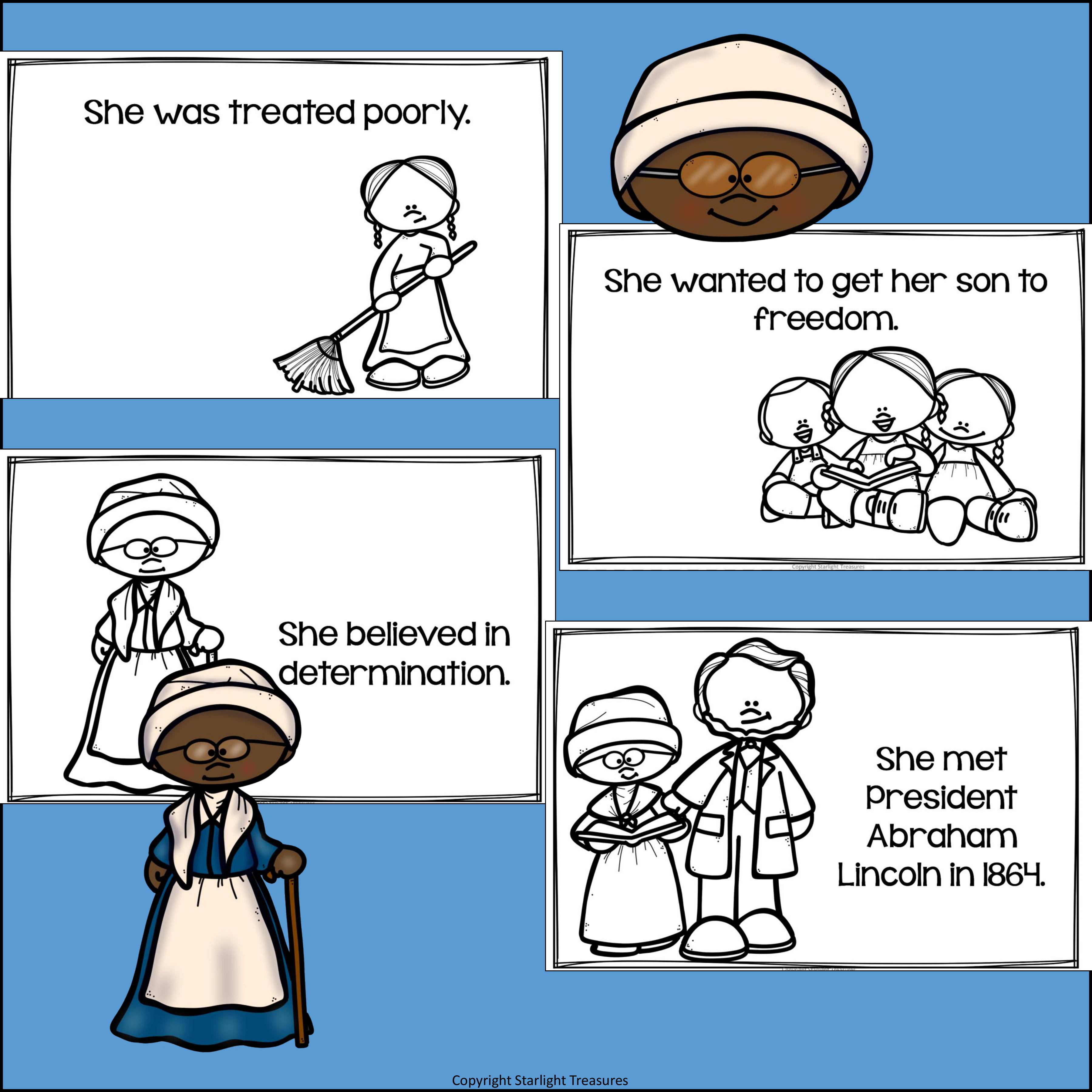 Sojourner Truth Mini Book for Early Readers- Black History Month - Classful