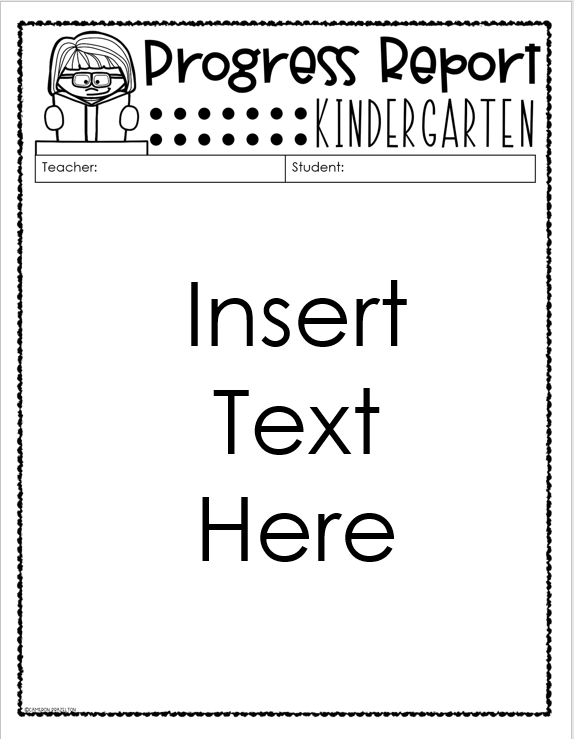 Kindergarten Assessment Progress Report Number Letter Recognition ...