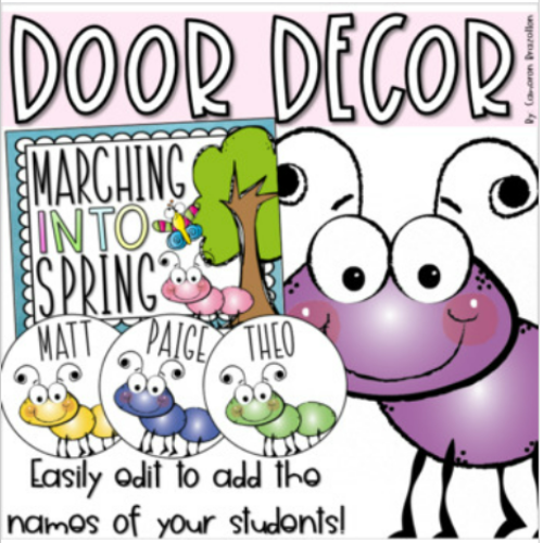 Ants Marching Into Spring Door Display Bulletin Board EDITABLE - Classful