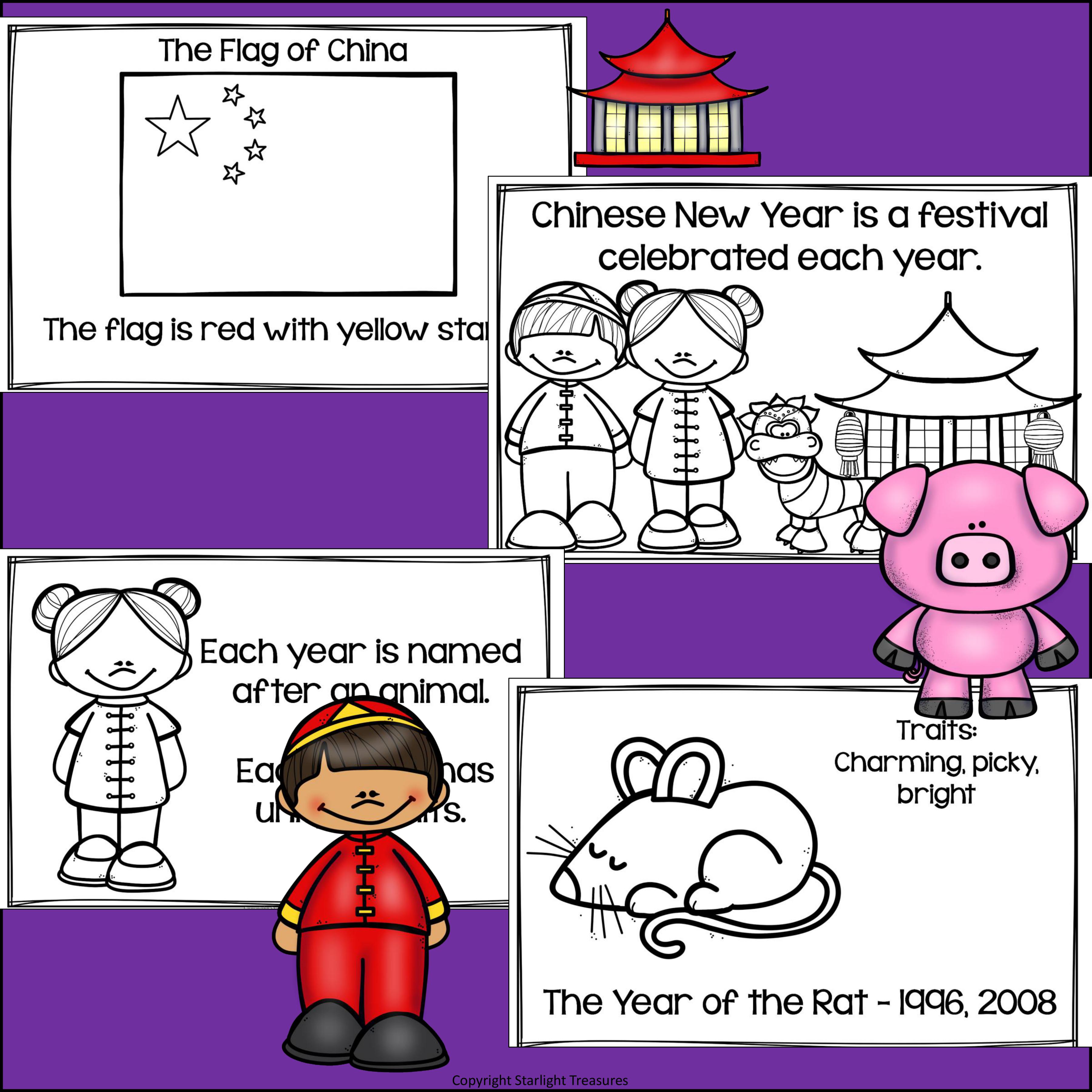 Chinese Calendar Mini Book for Early Readers- Chinese New Year - Classful
