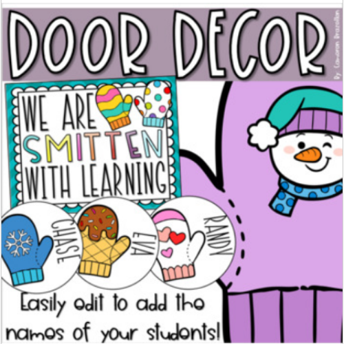 Winter Mittens Door Display Bulletin Board Decoration EDITABLE - Classful