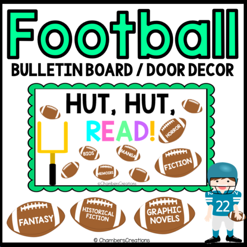 Football Bulletin Board Door Decor Reading Promotion Library - Classful