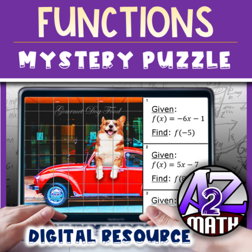Evaluating Functions Activity Digital Pixel Art Mystery Puzzle - Classful