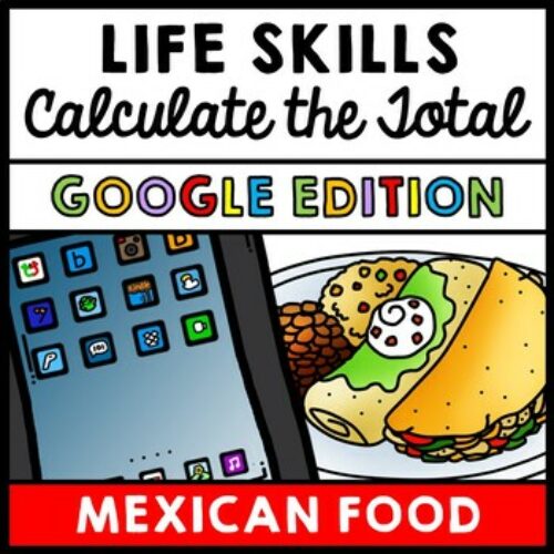 Life Skills - Calculate the Total Cost - GOOGLE - Math - Money - Menu ...