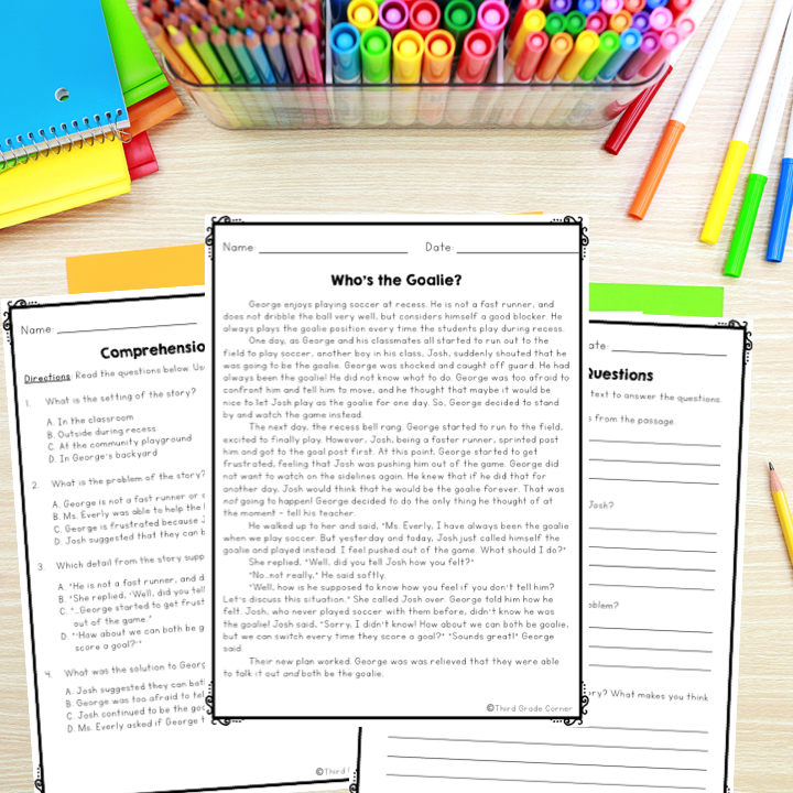 Reading Comprehension Passages - Story Elements - DIGITAL INCLUDED ...