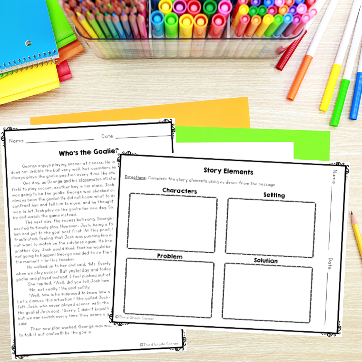 Reading Comprehension Passages - Story Elements - DIGITAL INCLUDED ...