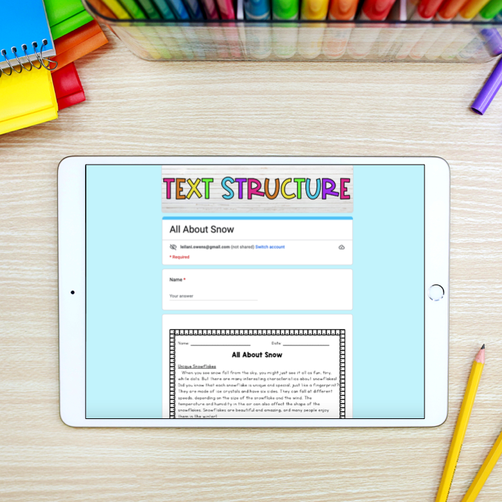 Reading Comprehension Passages - Text Structure - DIGITAL INCLUDED ...