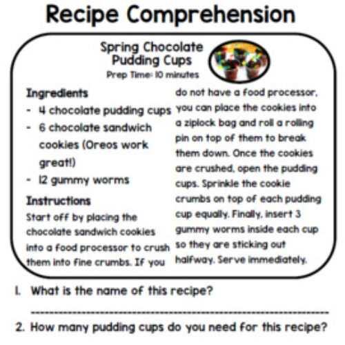 Life Skills - Cooking - Recipes - Recipe Worksheets - WHOLE YEAR BUNDLE ...