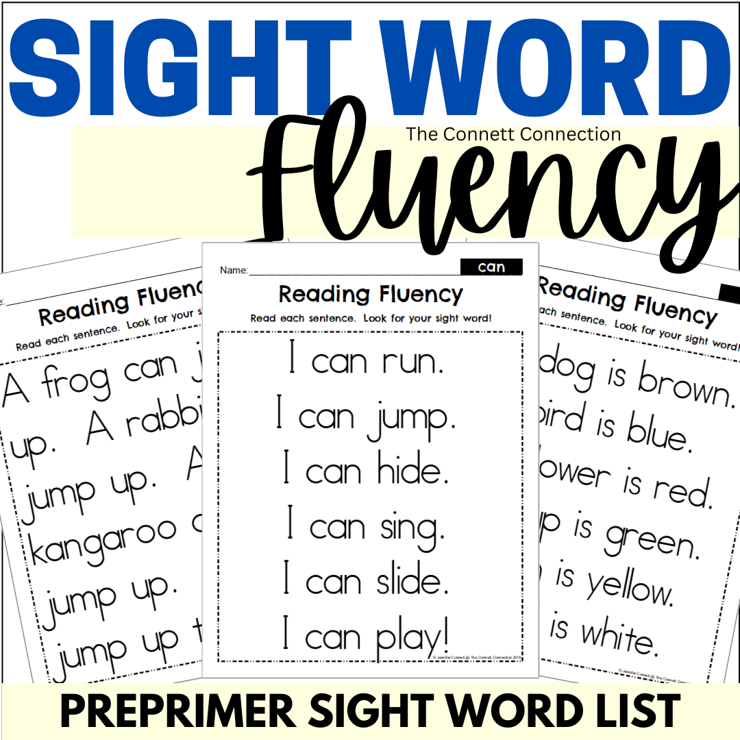 Preprimer Sight Word Fluency Passages - Classful