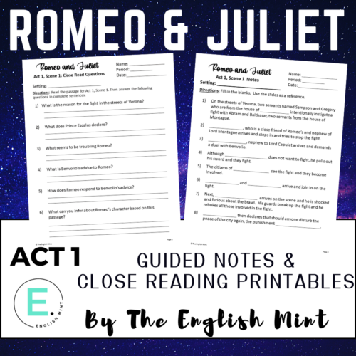Romeo and Juliet Act 1- Guided Notes - Classful