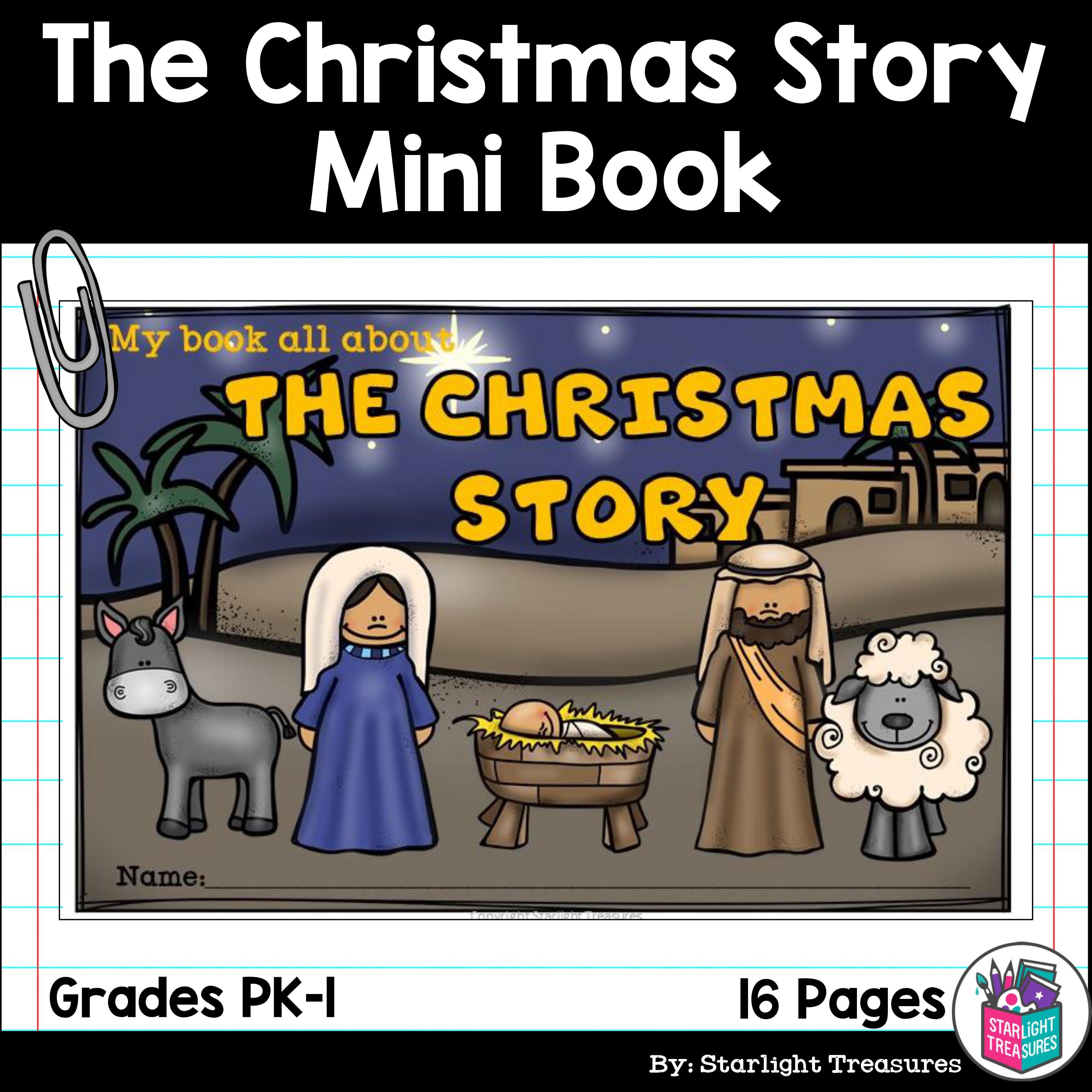 The Christmas Story Mini Book for Early Readers - Nativity Story, Birth ...