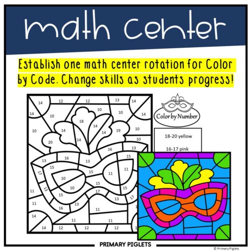MARDI GRAS COLOR BY CODE | MARDI GRAS COLOR BY NUMBER | MARDI GRAS MATH ...