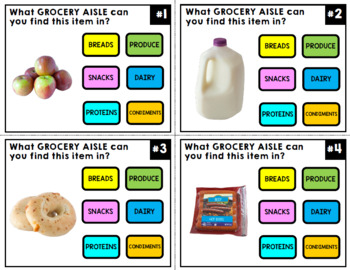 Life Skills - Grocery Shopping - Grocery Aisles - Task Cards - Special ...