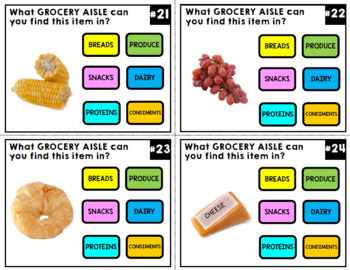 Life Skills - Grocery Shopping - Grocery Aisles - Task Cards - Special ...