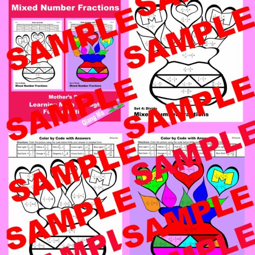 Mother's Day Color by Code- Divide Mixed Number Fractions - Classful