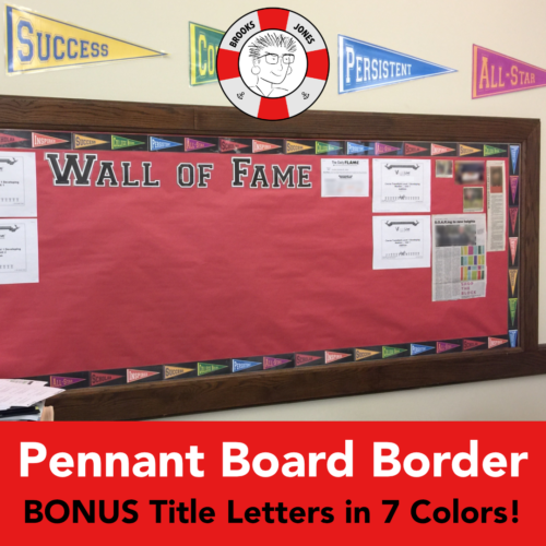 Pennant/Collegiate Themed Border and Title Letters for Bulletin Board ...