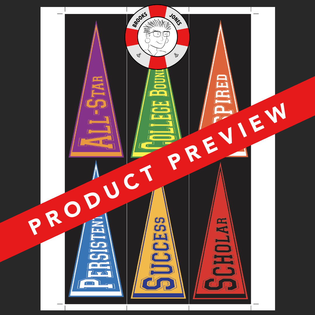 Pennant/Collegiate Themed Border and Title Letters for Bulletin Board ...