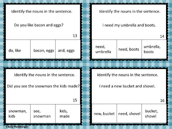 Common Noun Task Cards Levels 1 and 2 - Classful