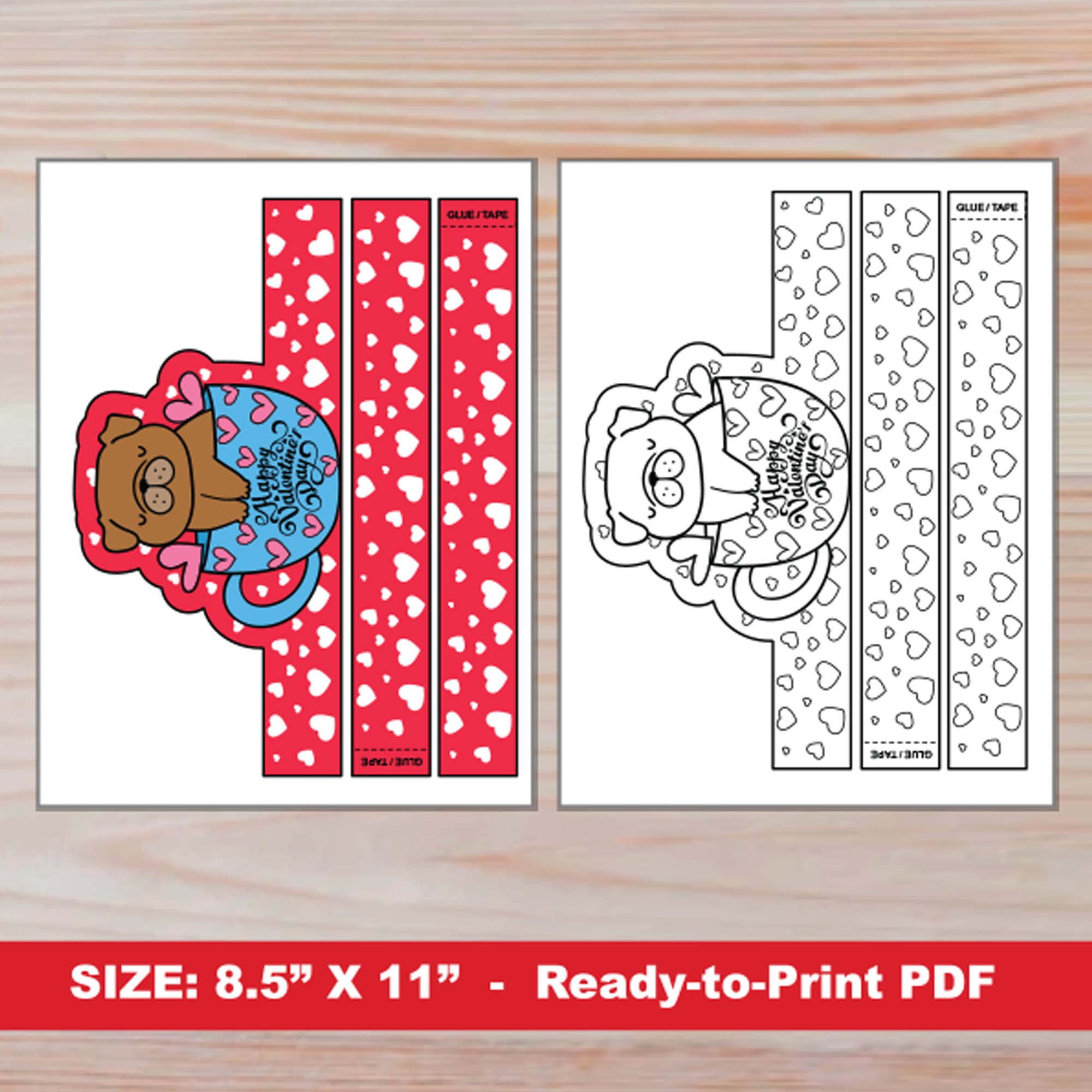 Valentine's Day Paper Crowns | PRINTABLE Paper Hat Headbands | DIY ...