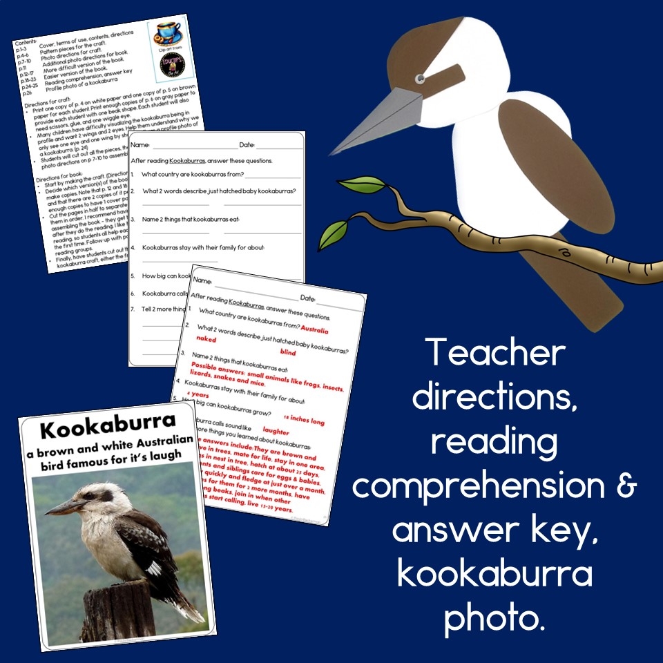 Kookaburra Book Craft and Reading Comprehension - Classful