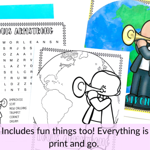 Louis Armstrong Printable Activities, Posters, Bulletin Board Set about ...