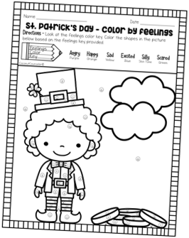St. Patrick's Day Color by Feeling Worksheets - Classful