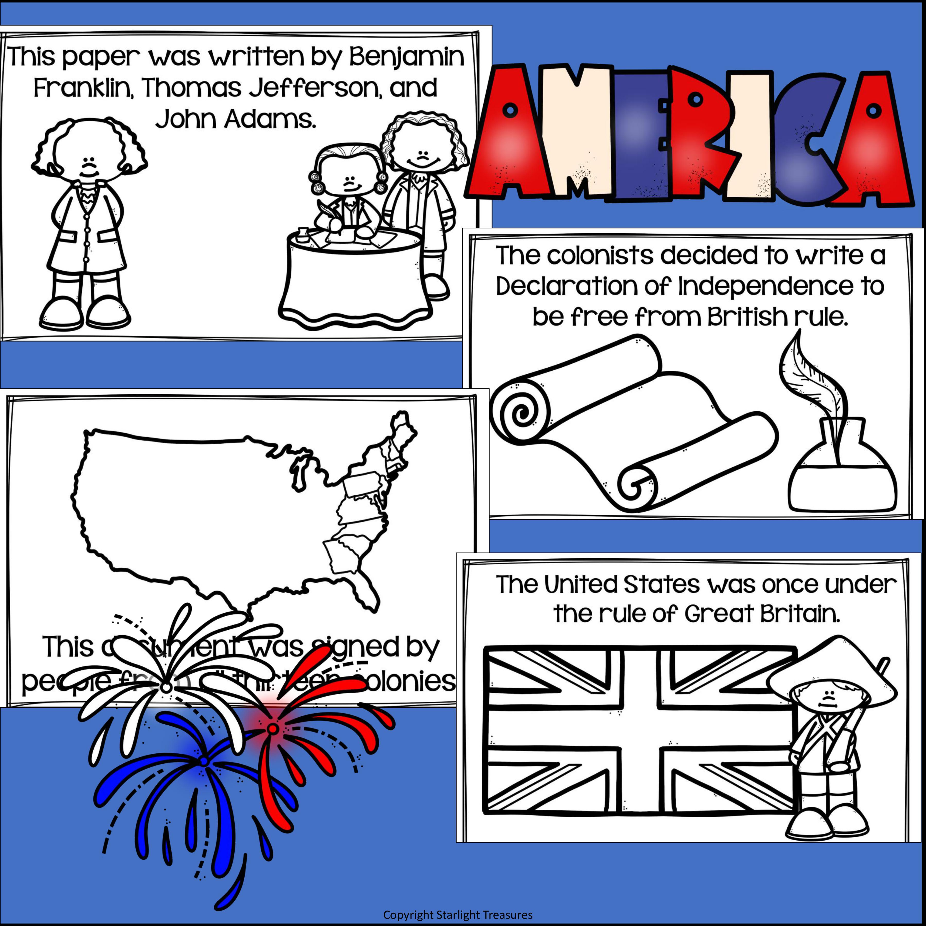 Independence Day Mini Book for Early Readers- July 4th - Classful