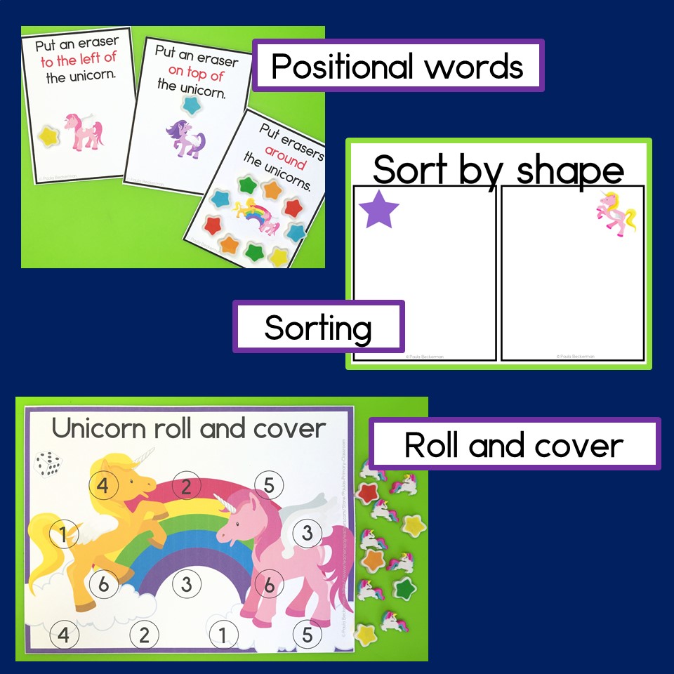Unicorn Math Activities | Number Shape Addition Subtraction and More ...