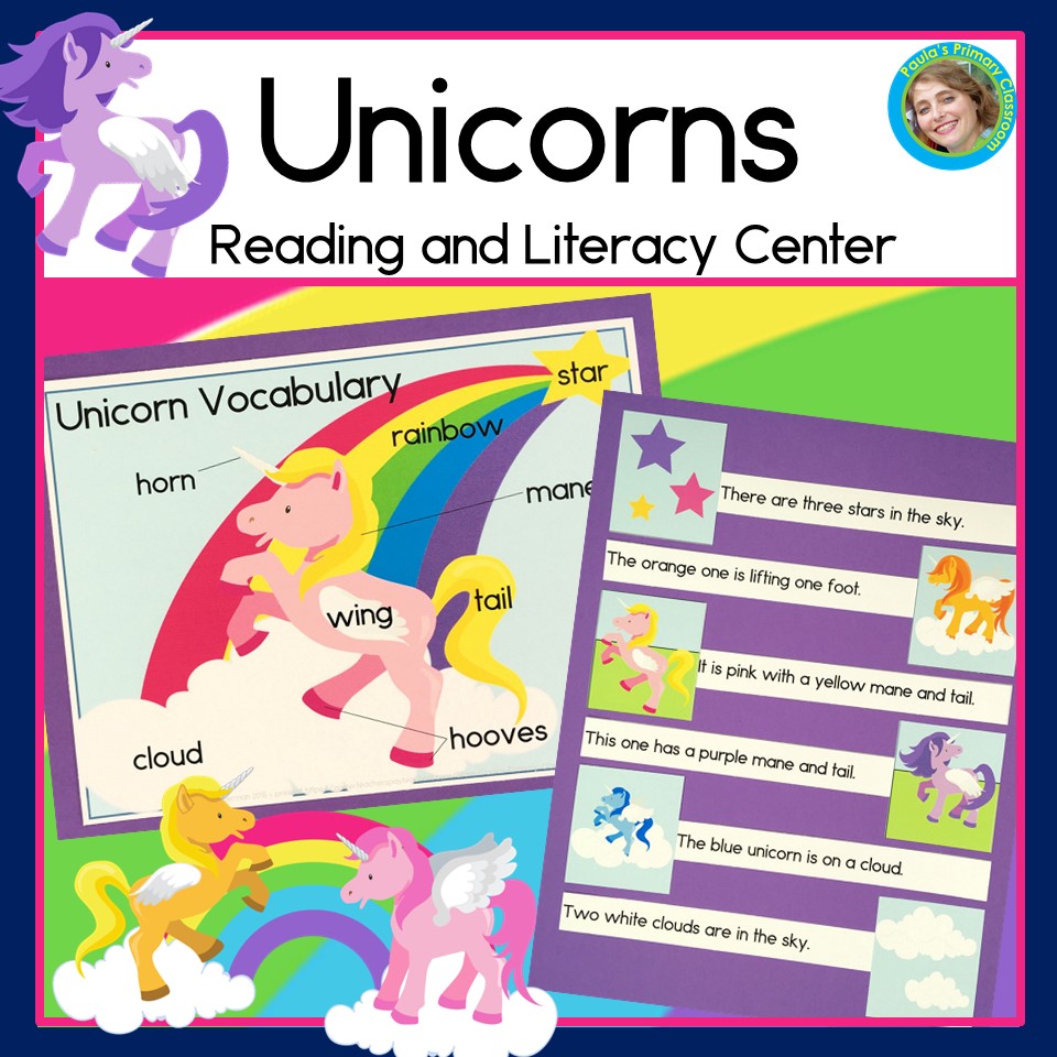 Unicorn Sight Word Sentence Reading Comprehension and Writing Center ...