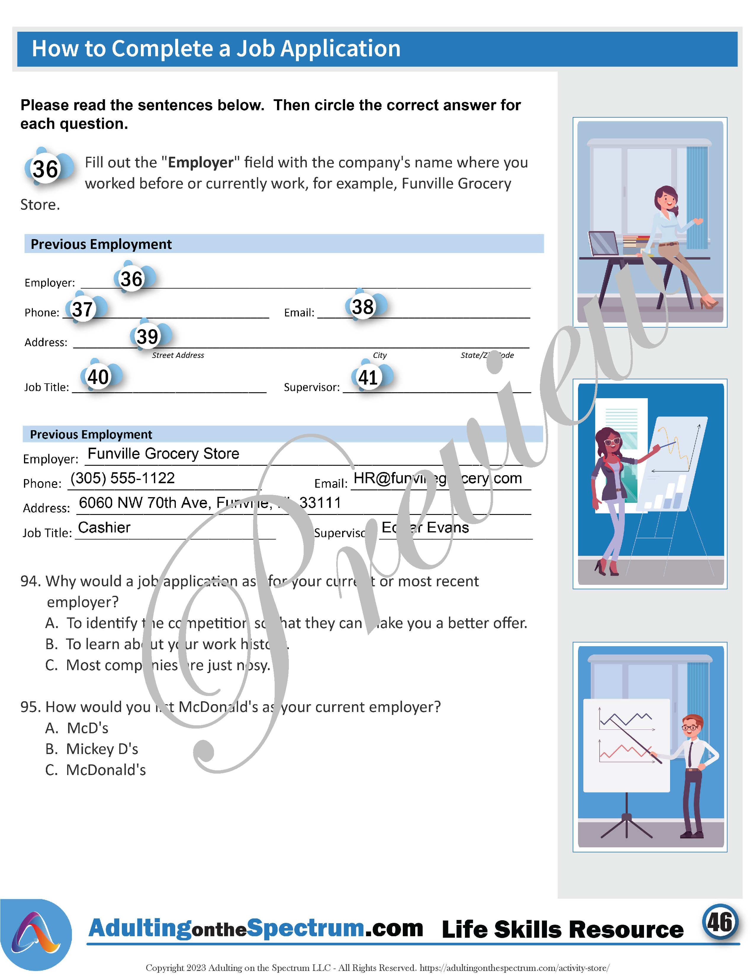 Essential Employment Skills Activity for Teens - How to Complete a Job ...