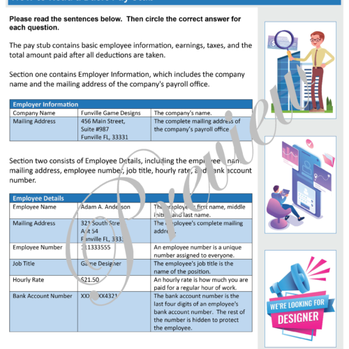 Essential Employment Skills Activity for Teens - How to Read a Basic ...