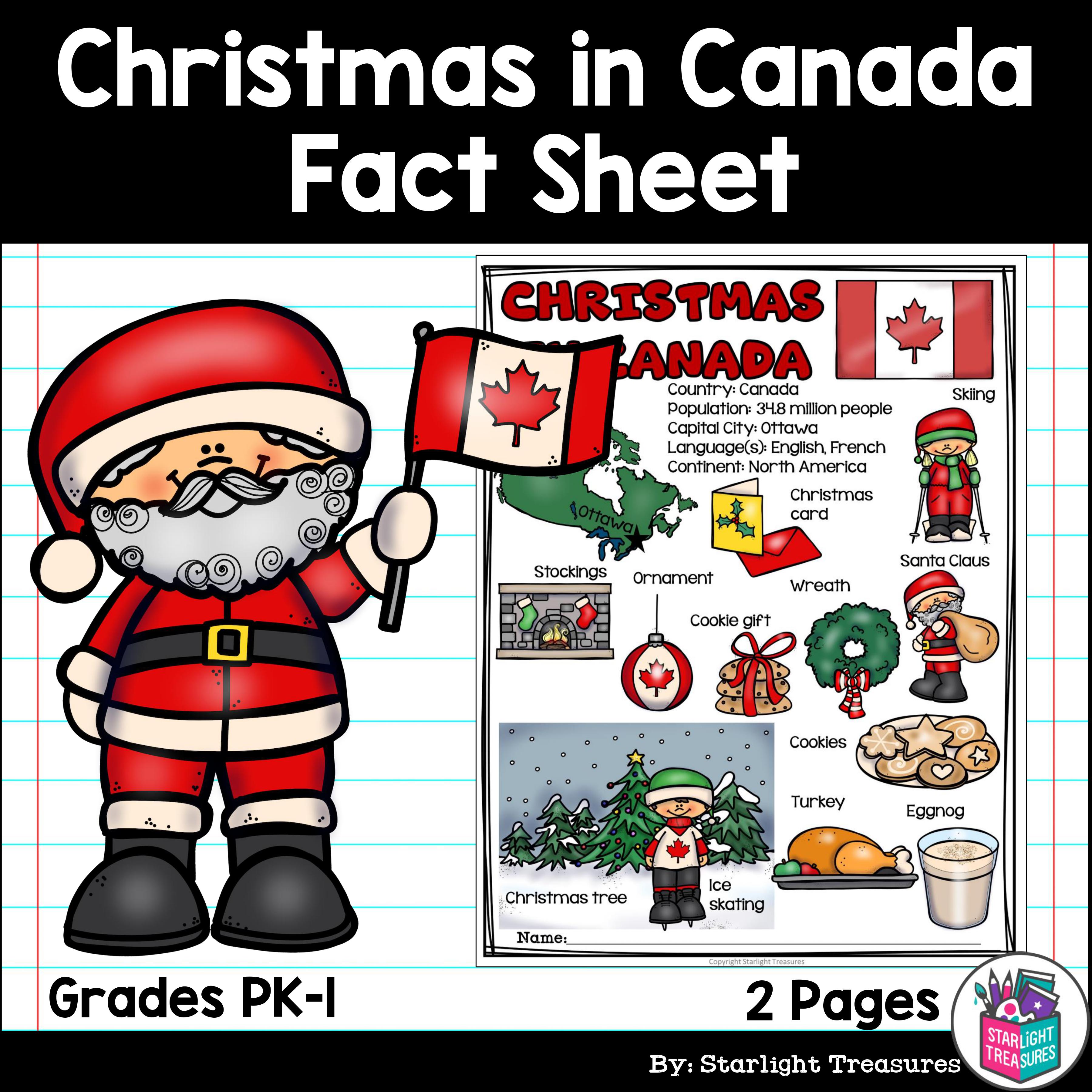 Christmas in Canada Fact Sheet for Early Readers - Classful