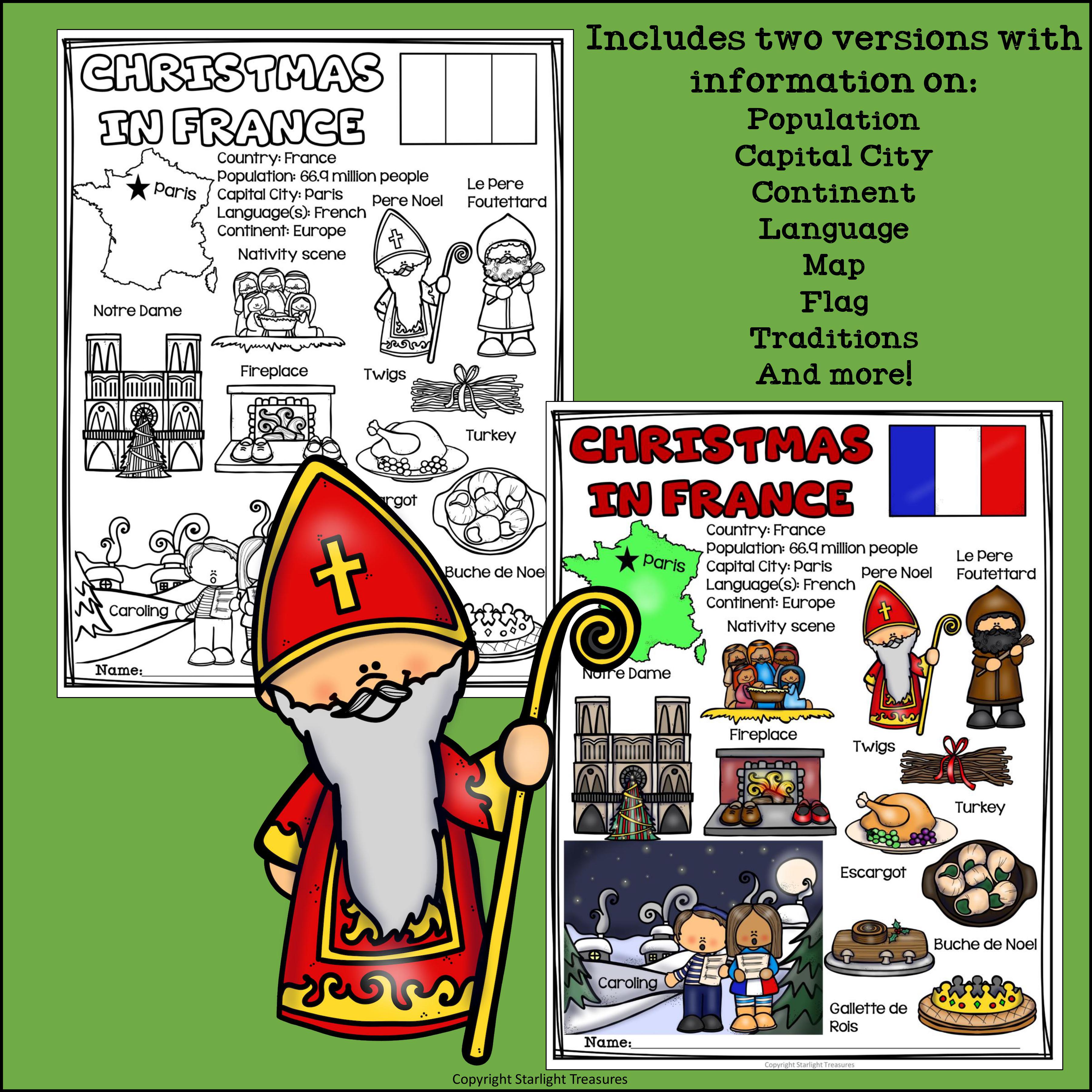 Christmas in France Fact Sheet for Early Readers - Classful