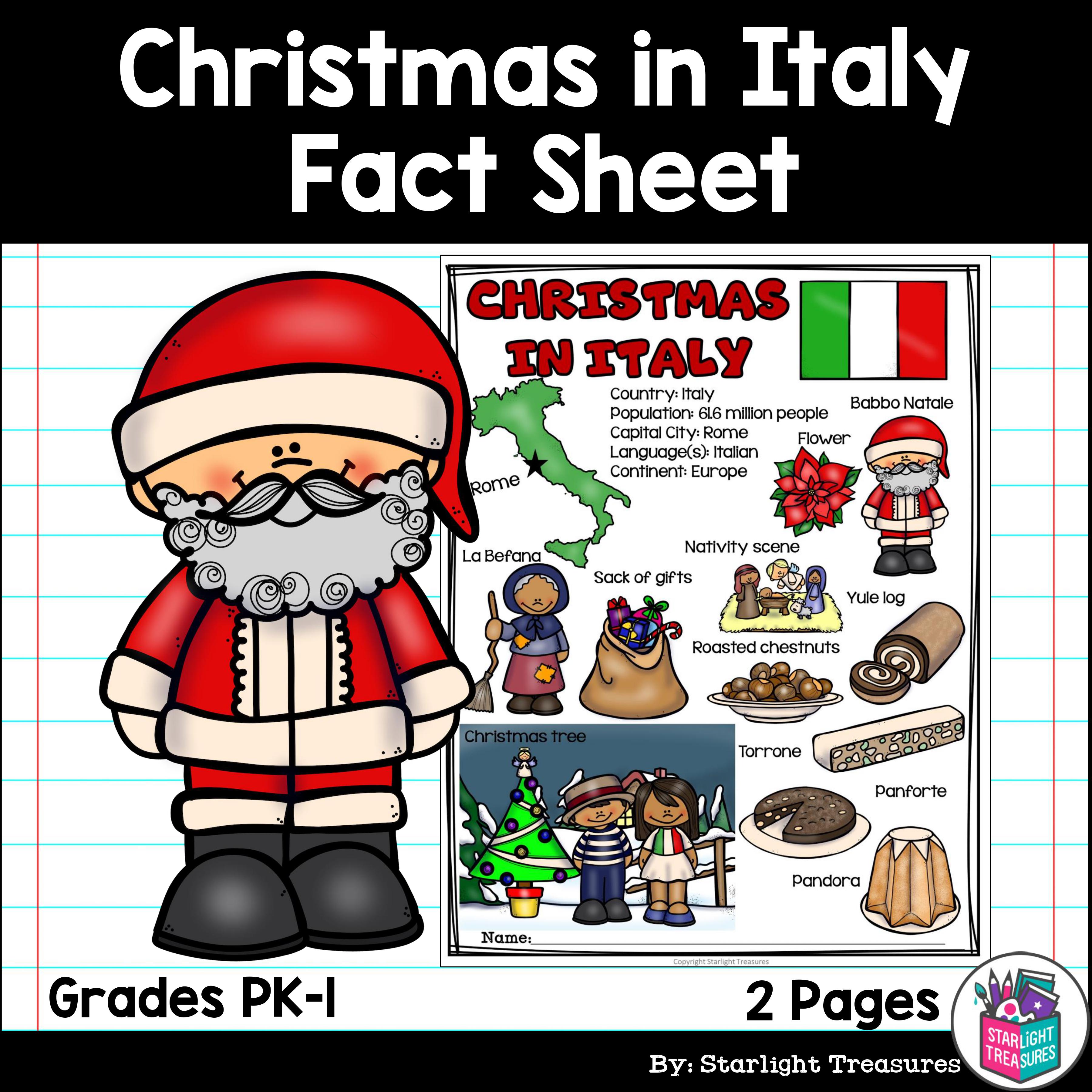 Christmas in Italy Fact Sheet for Early Readers