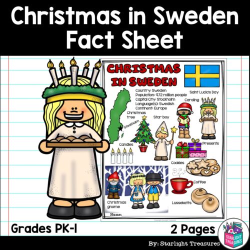 Christmas in Sweden Fact Sheet for Early Readers - Classful