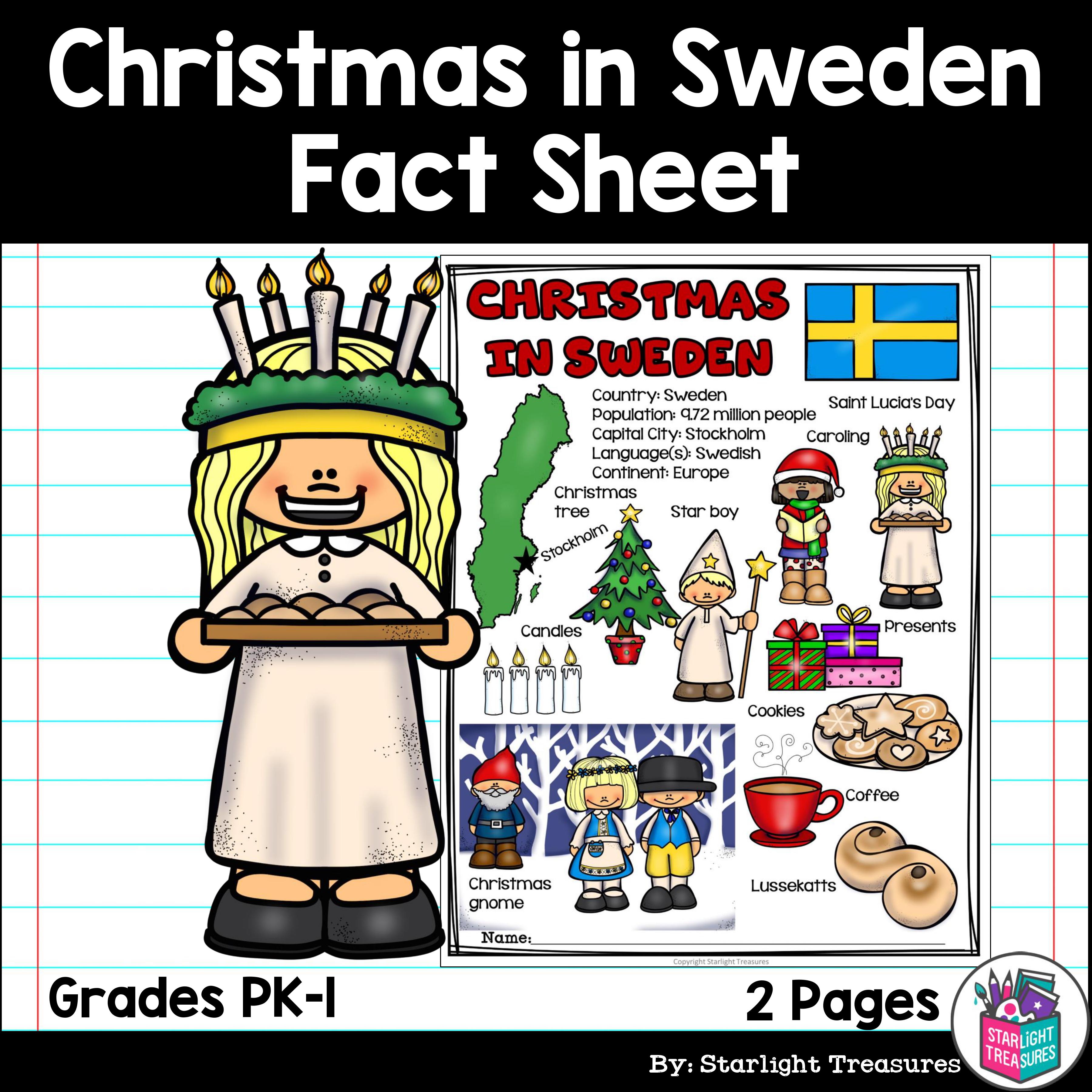 Christmas in Sweden Fact Sheet for Early Readers - Classful