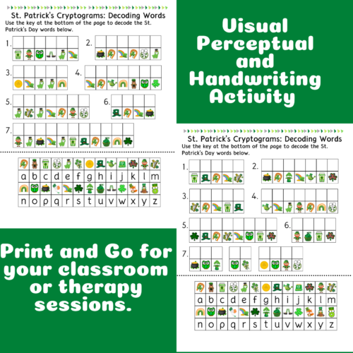 St. Patrick's Day Cryptogram and Decoding Worksheets - Classful