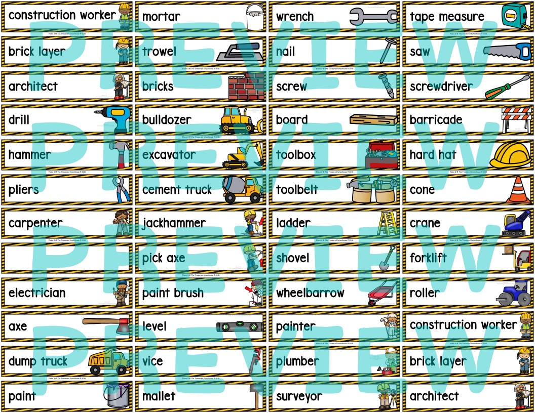 Construction Word Wall - Classful