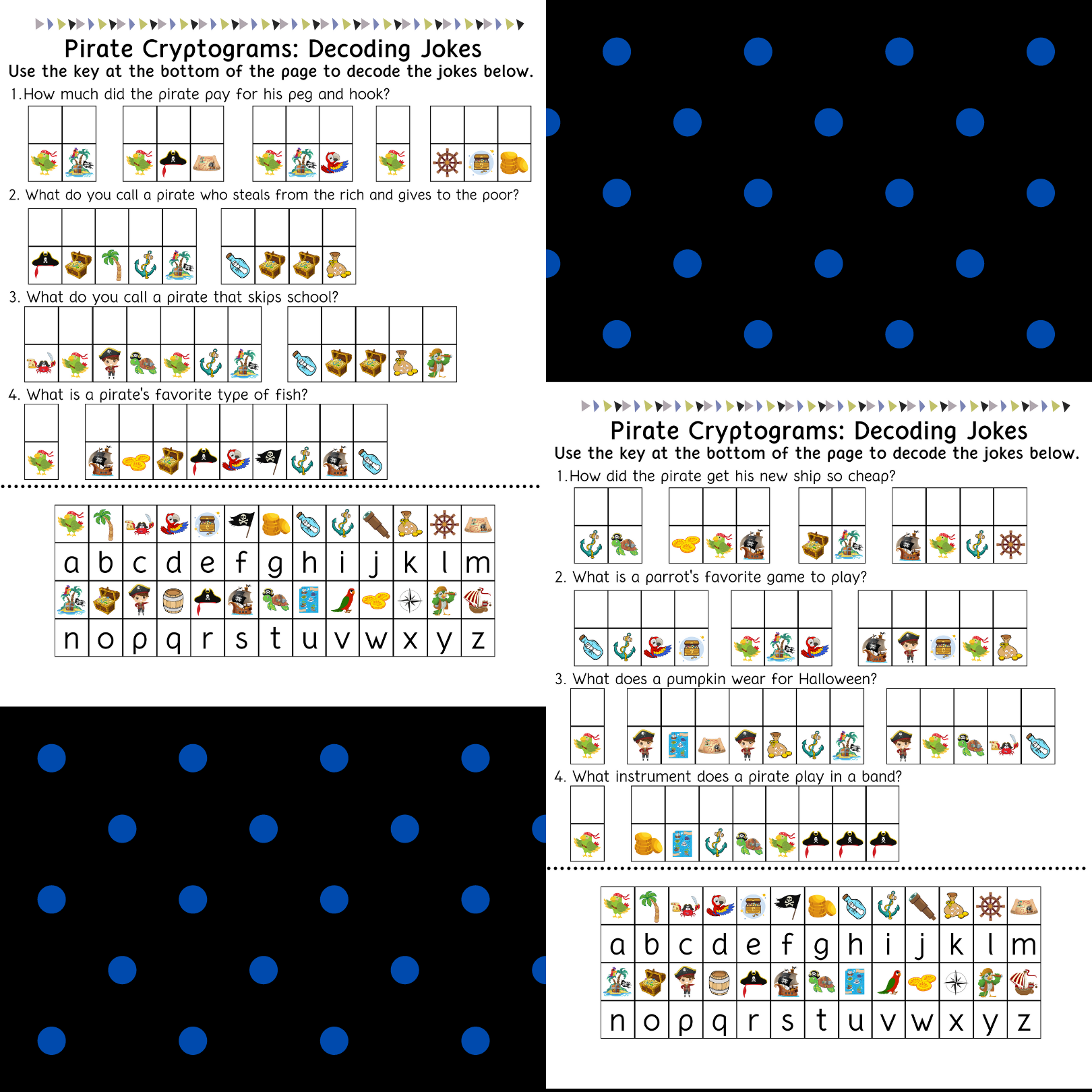 Pirate Cryptogram and Decoding Worksheets - Classful