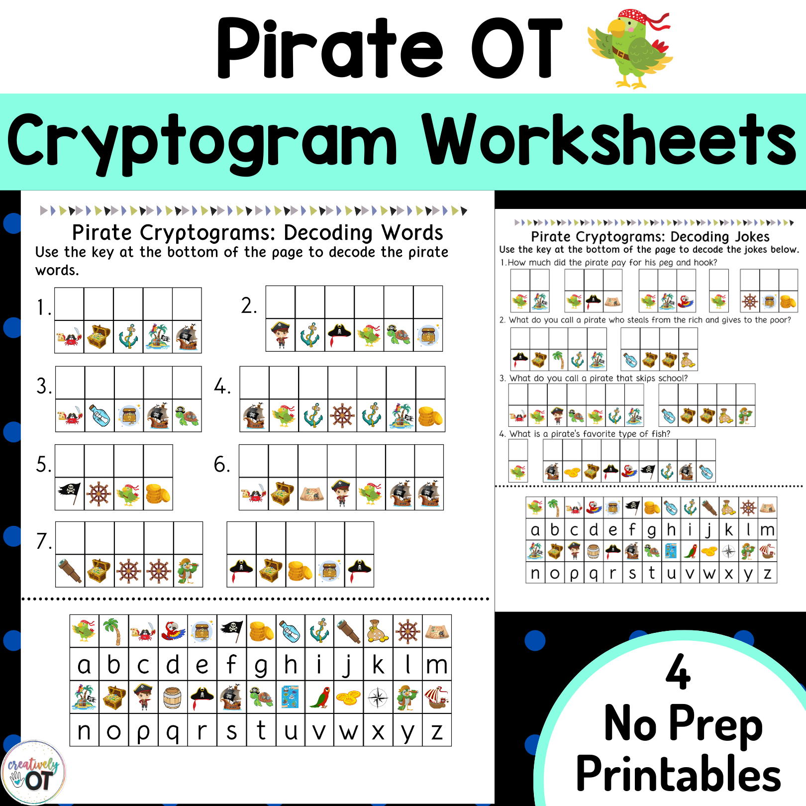 Pirate Cryptogram and Decoding Worksheets - Classful