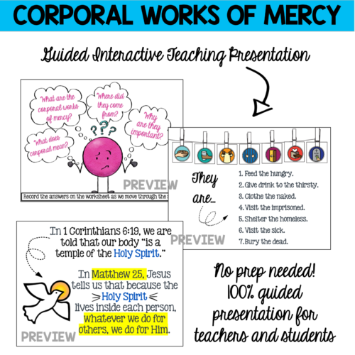Corporal Works of Mercy Bundle- Interactive Presentation and Bulletin ...