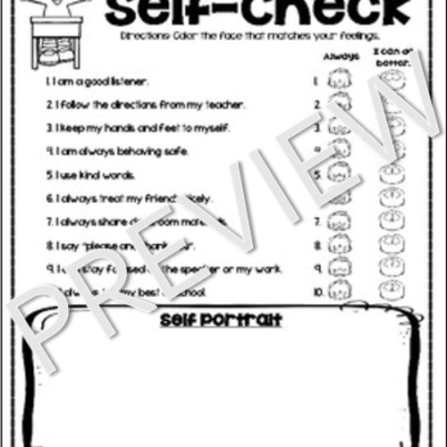 Student Self-Evaluation Reflection Checklist Survey Conferences Primary ...